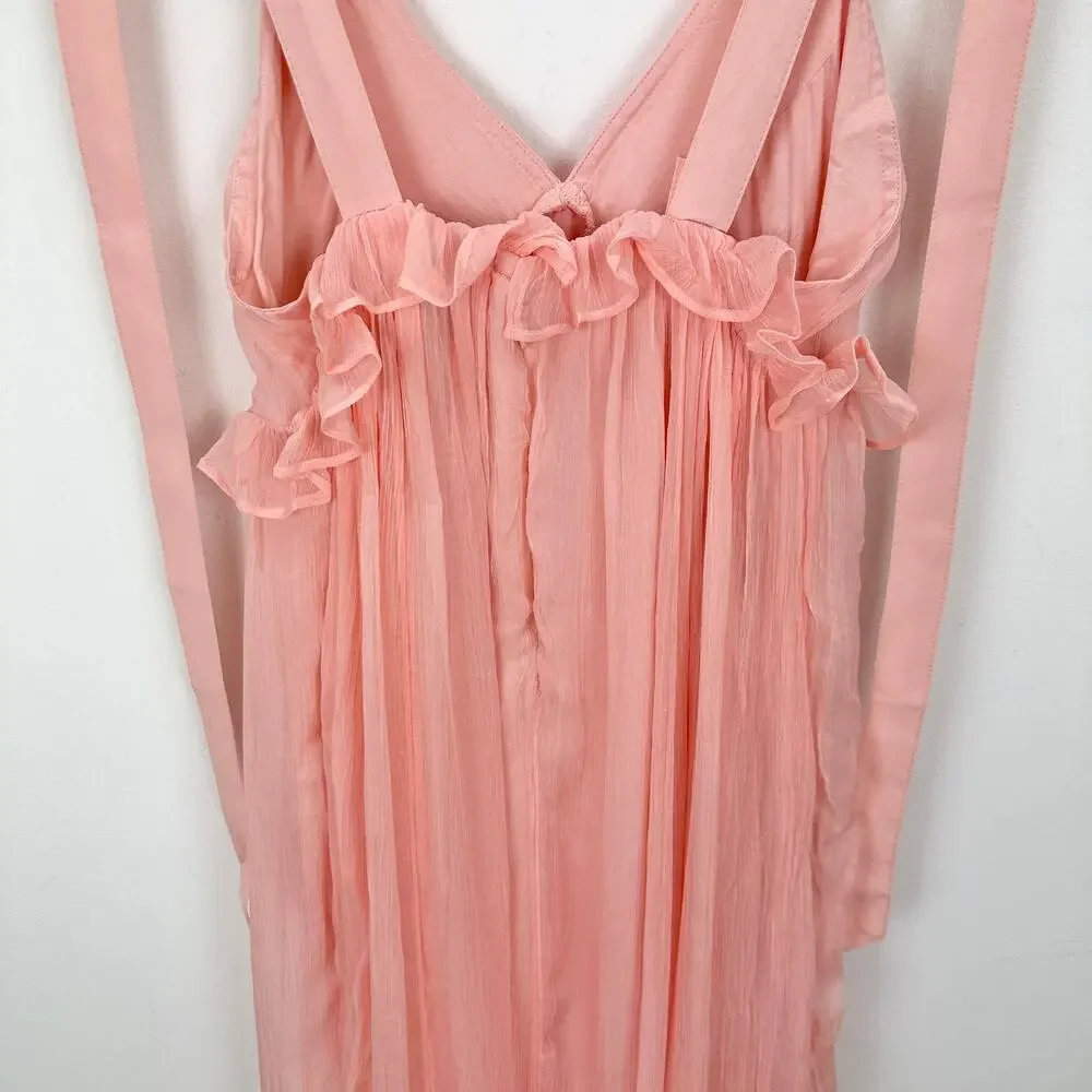J. Crew | Dresses | Jcrew Collection Ruffle Trim Midi Dress Crinkle ...